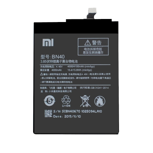 BN40 4100mAh Battery For Xiaomi Redmi 4 Pro Prime 3G RAM 32G ROM High ...